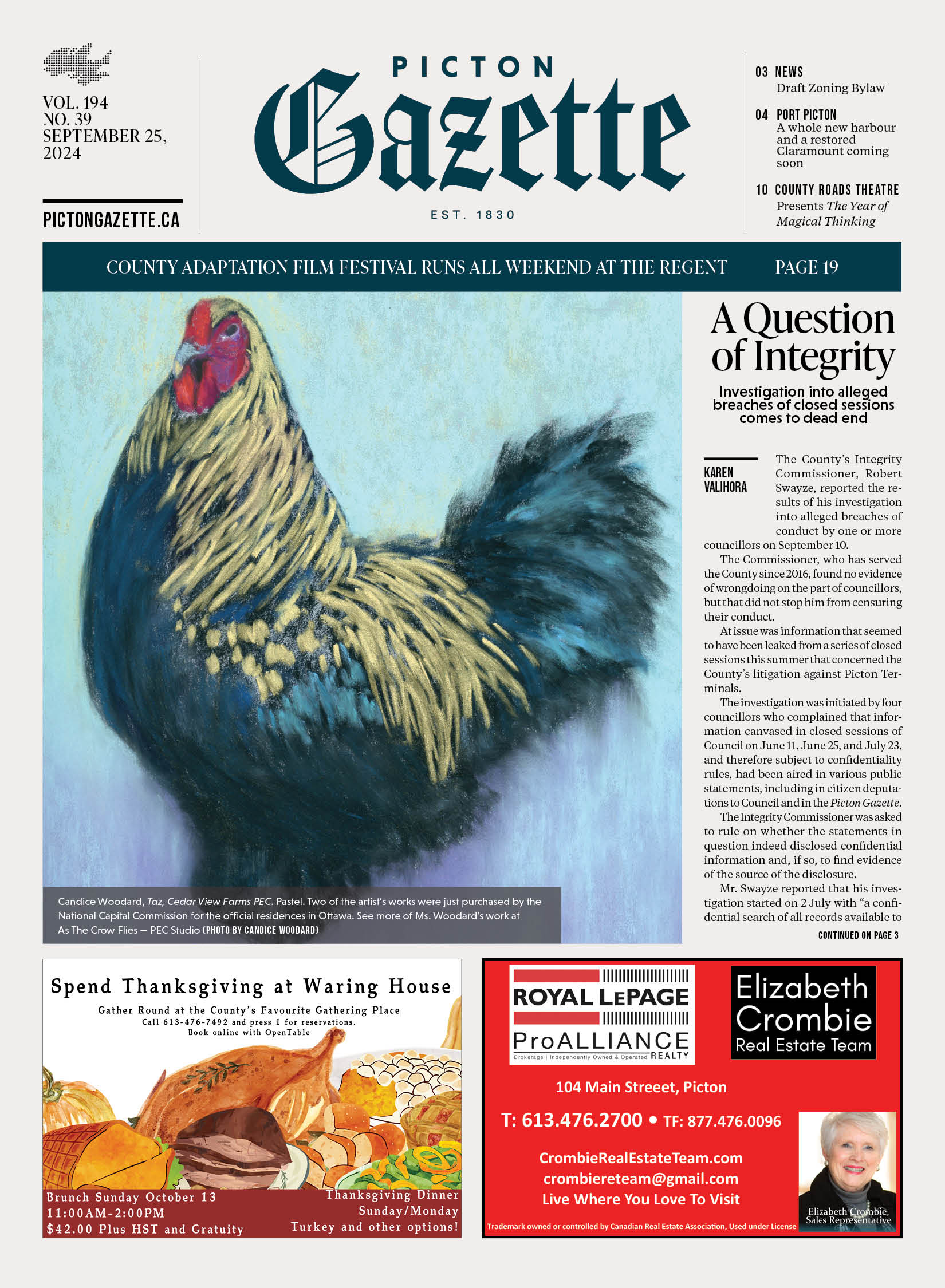 The Picton Gazette | Prince Edward County’s newspaper of record.