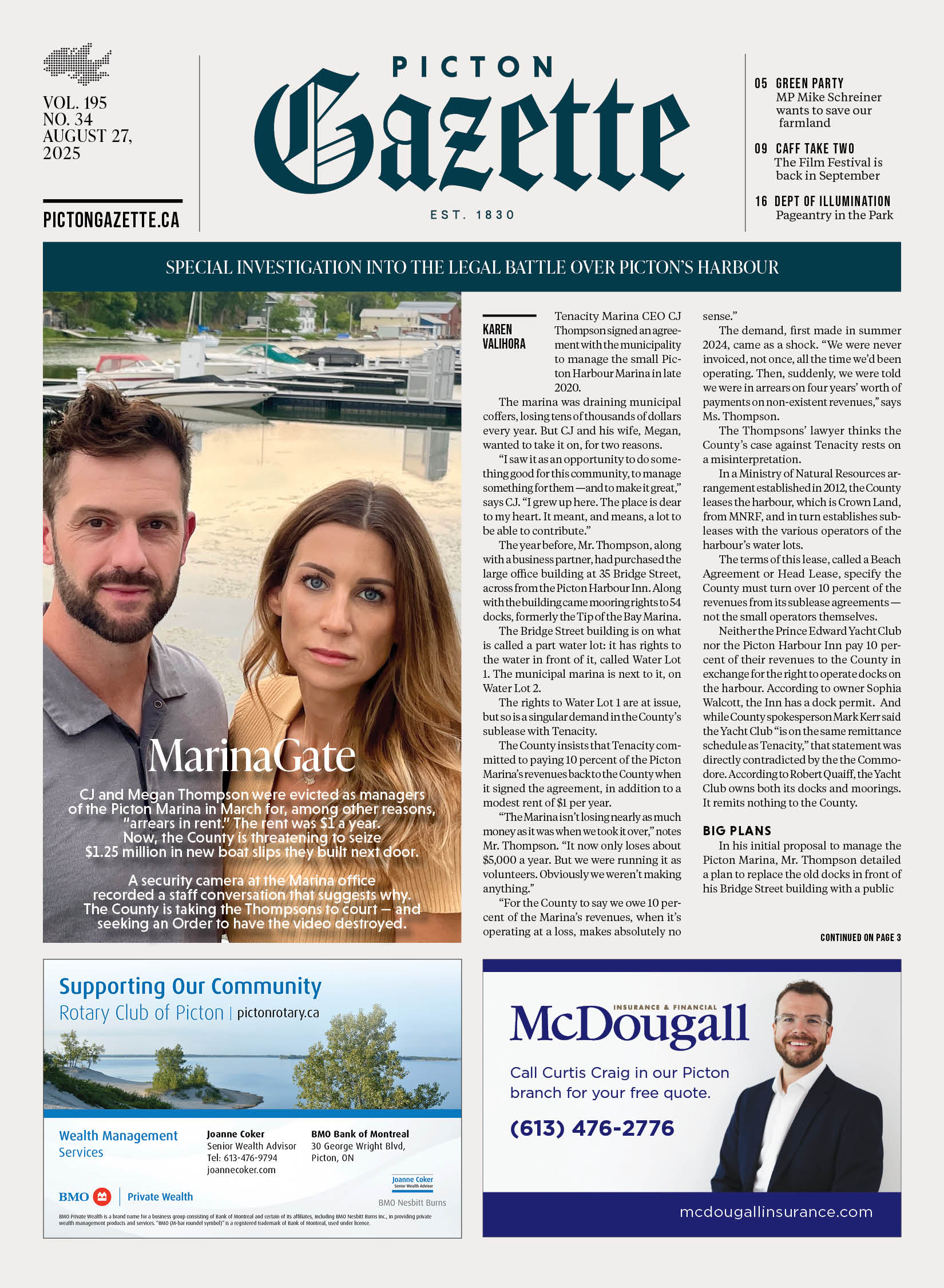 The Picton Gazette | Prince Edward County’s newspaper of record.